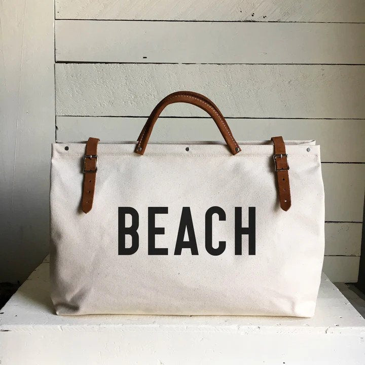 Recycled Utility Canvas Weekender Bag | BEACH (USA) – WanderlustStuff